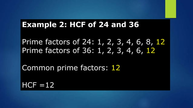 High common factor(HCF) | PPTX