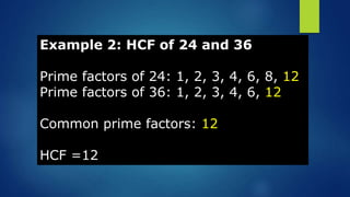 High common factor (HCF) | PPTX