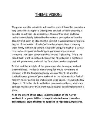 High concept document for 'The Nightmare' | PDF