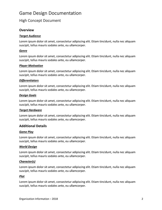 High concept document_template | PDF