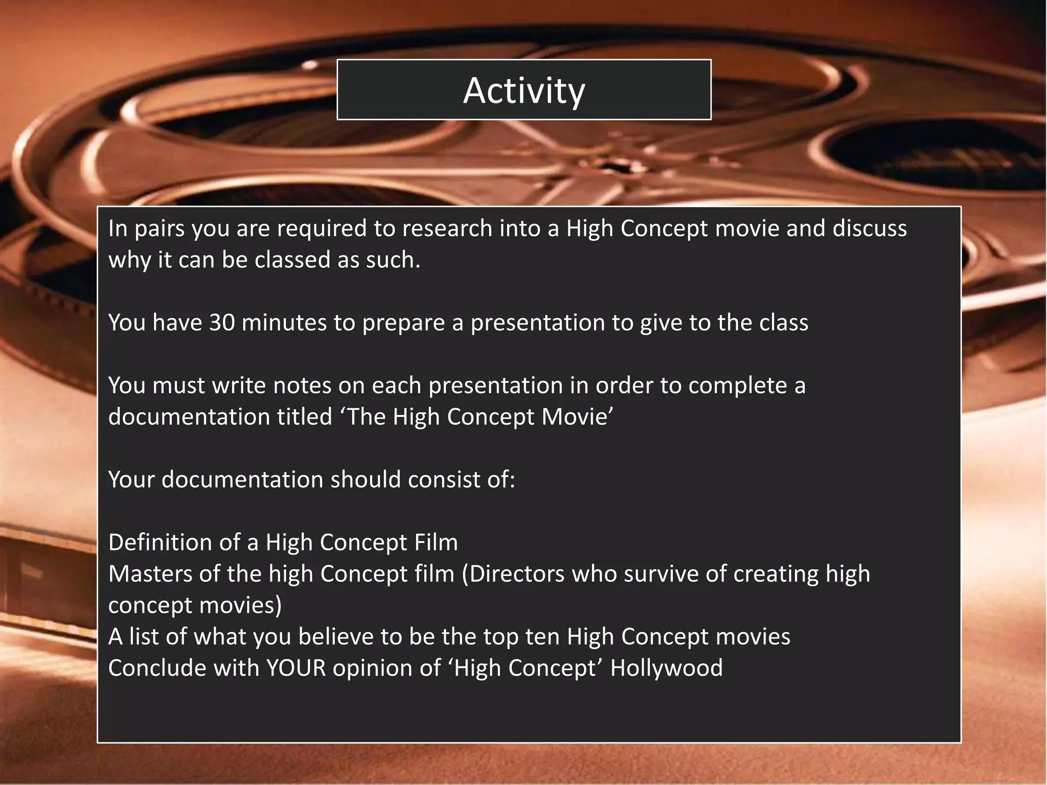 High concept movie | PPTX