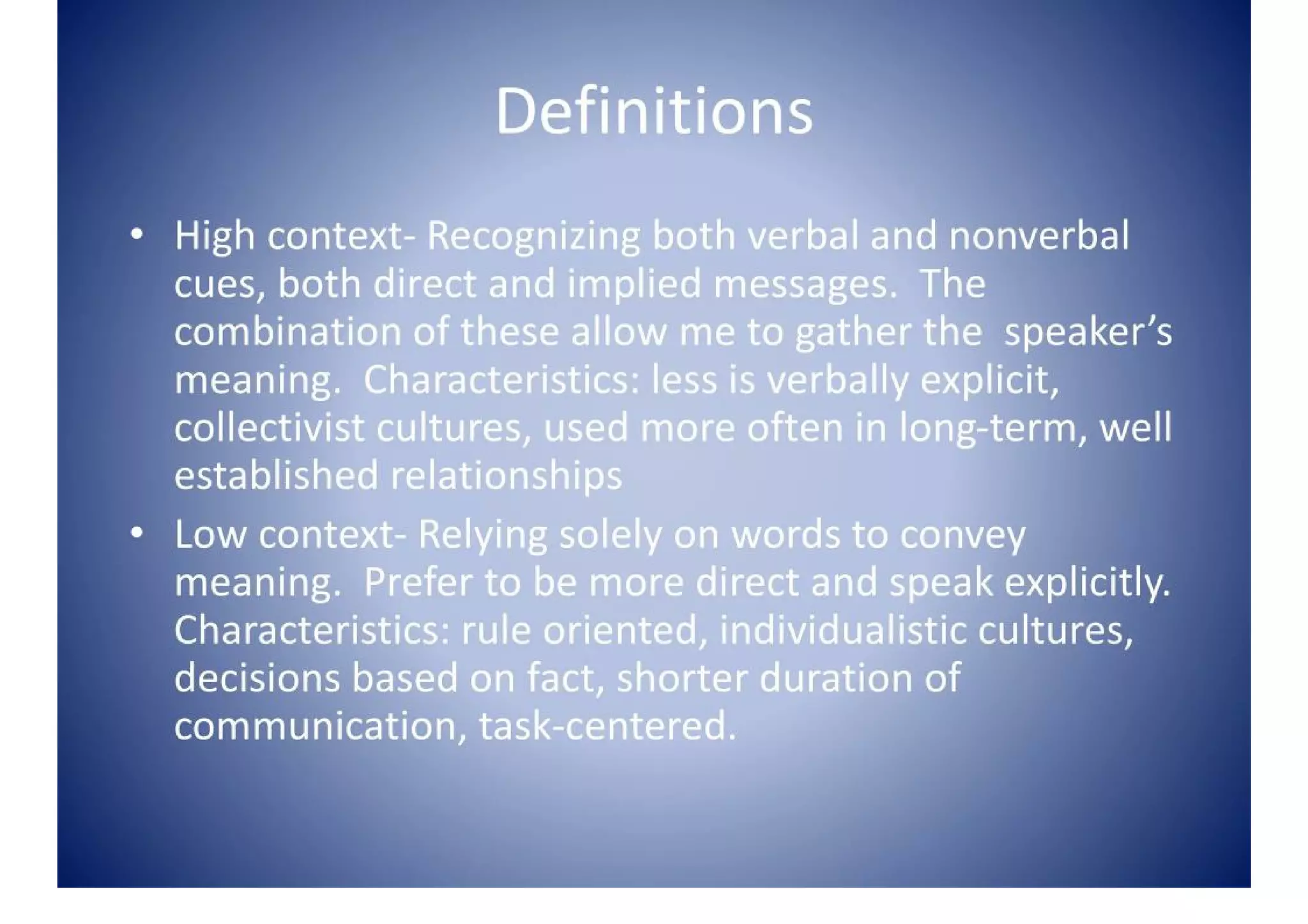 High Context Vs. Low Context | PPT