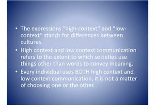 High Context Vs. Low Context | PPT