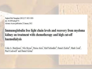 High cut off dialysis and multiple myeloma | PPSX