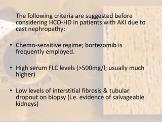High cut off dialysis and multiple myeloma | PPSX