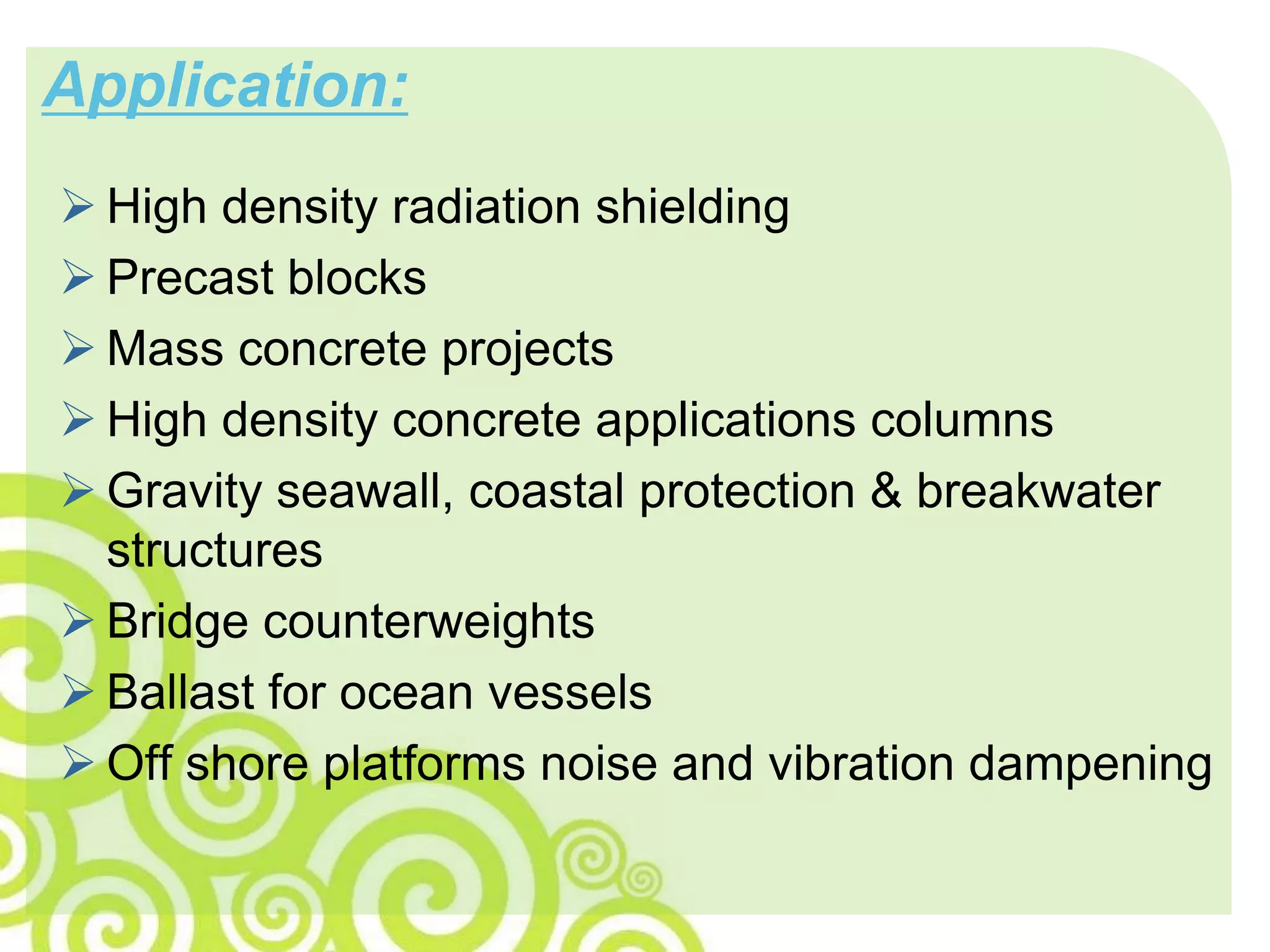 High density concrete, high strength concrete and high performance ...