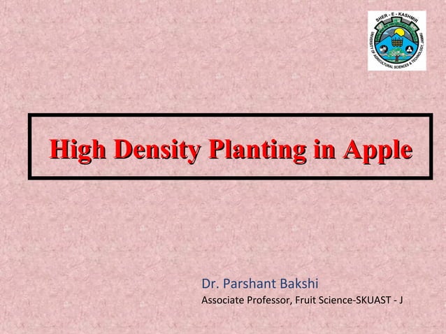 High density planting apple | PPT