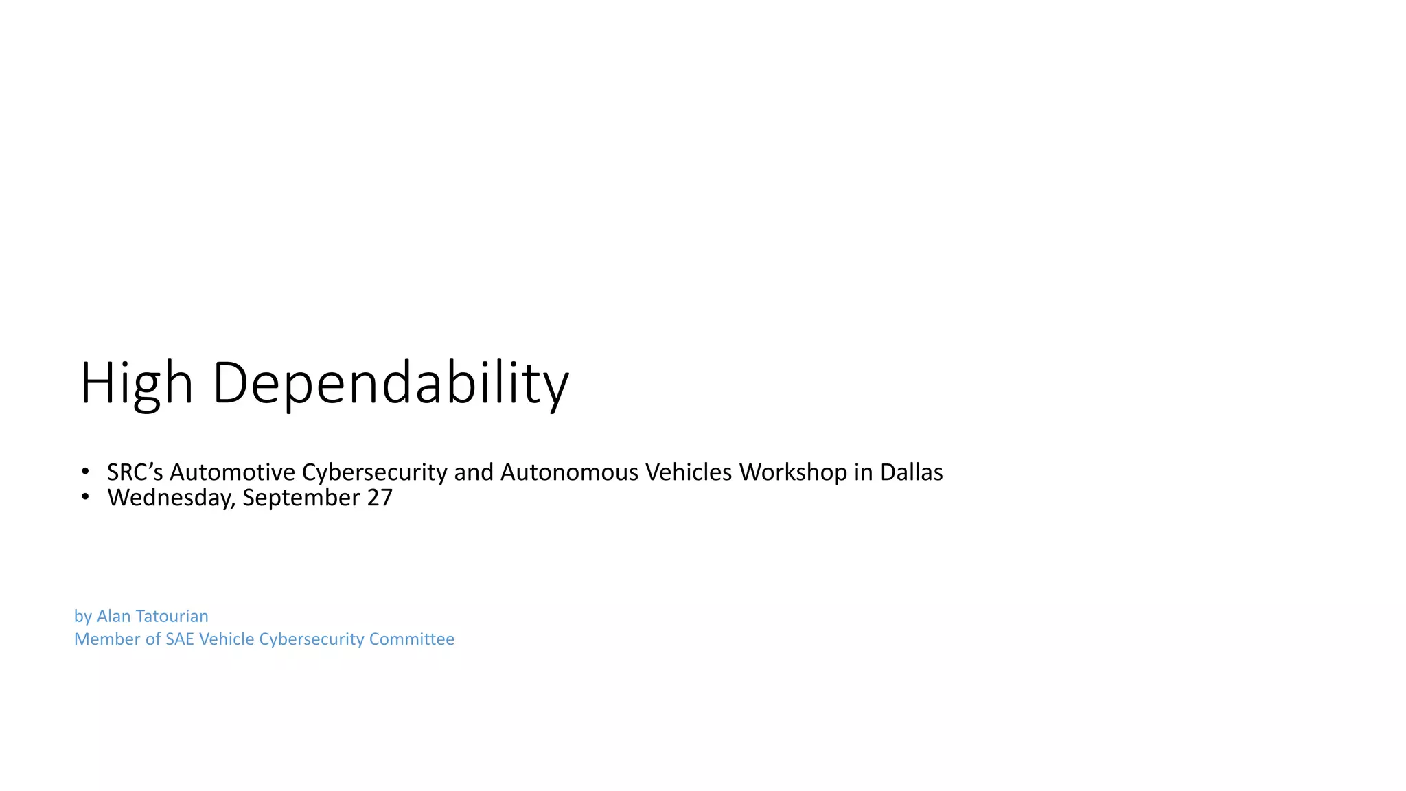 High dependability of the automated systems | PPT