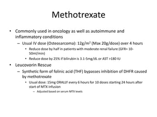 High-dose Methotrexate in Osteosarcoma: Pro's and Con's of Outpatient ...