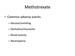 High-dose Methotrexate in Osteosarcoma: Pro's and Con's of Outpatient Administration | PPT