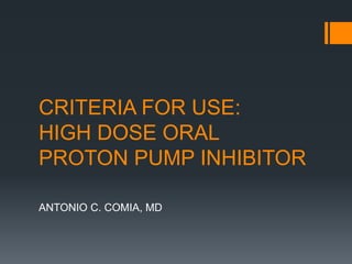 HIGH DOSE PPI USE | PPTX
