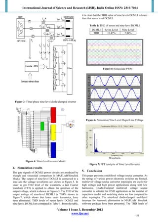 High efficiency three phase nine level diode clamped multilevel inverter | PDF