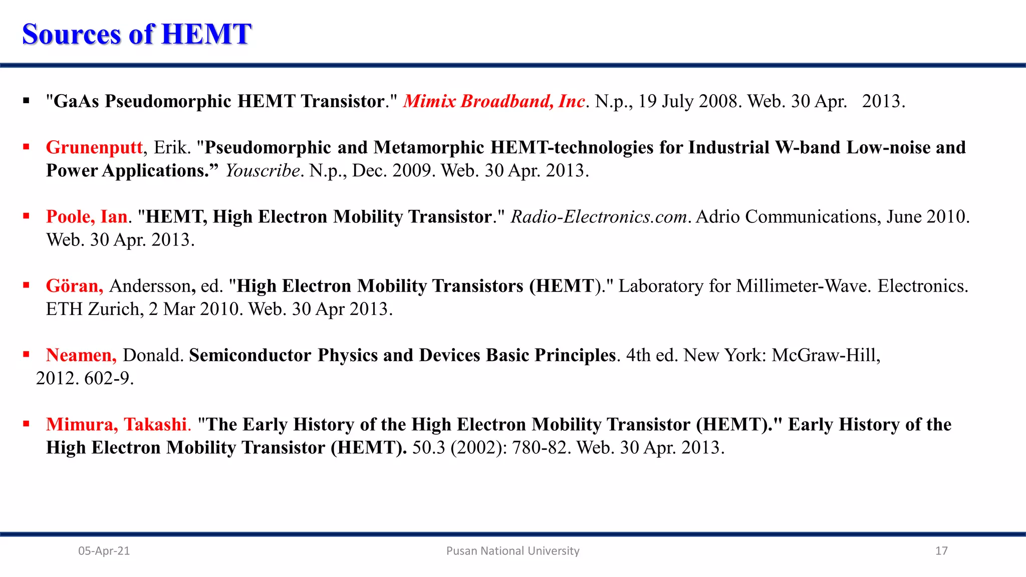 High electron mobility transistor | PDF