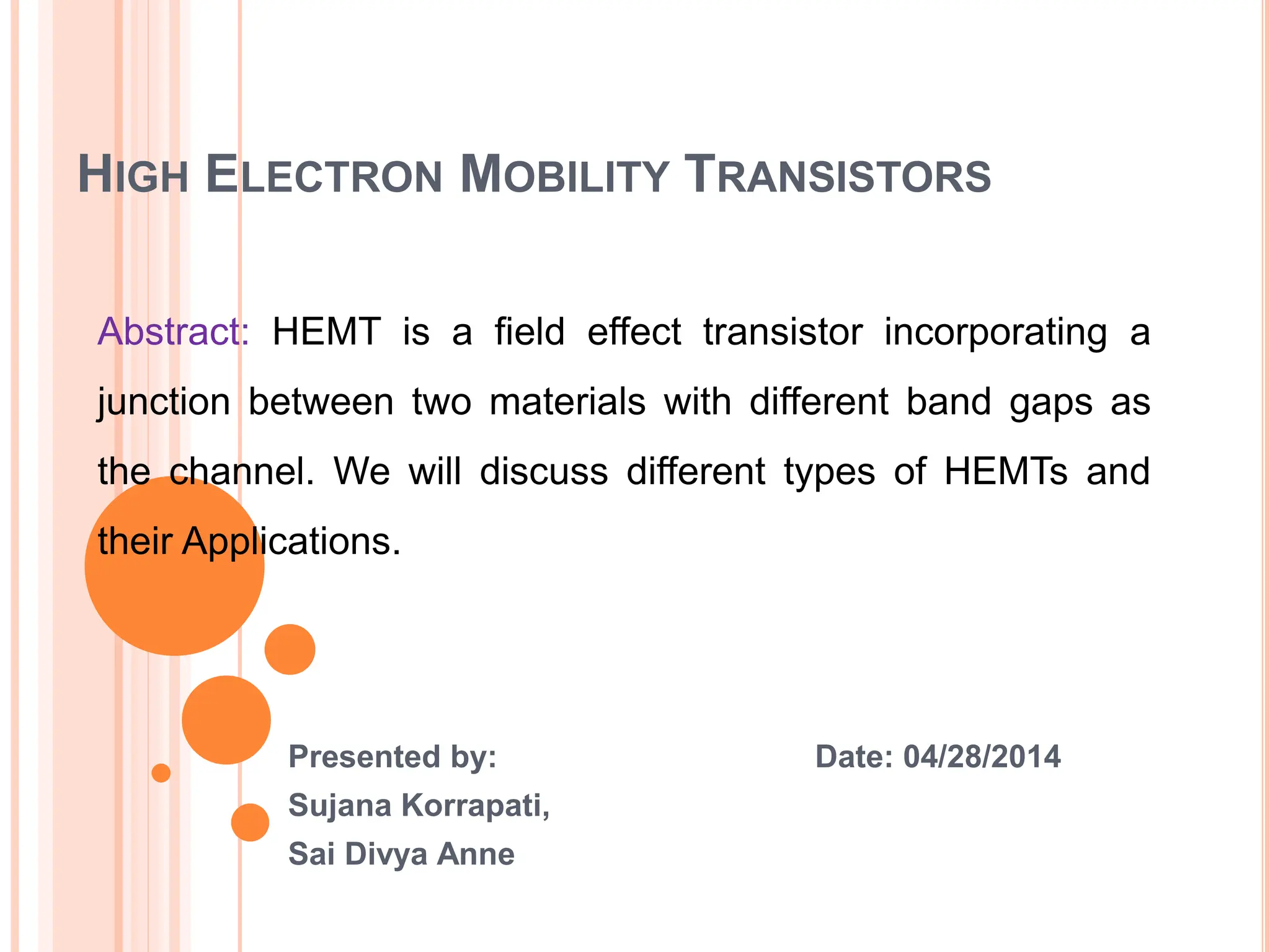 High Electron Mobility Transistors Revision KorrapatiAndAnne (2).pptx