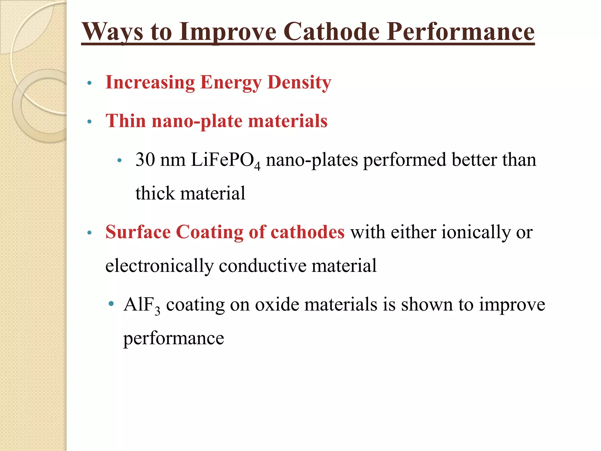 High energy and capacity cathode material for li ion battries | PPTX
