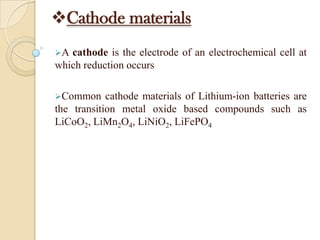 High energy and capacity cathode material for li ion battries | PPTX