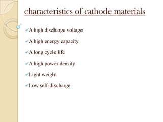 High energy and capacity cathode material for li ion battries | PPTX