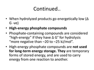 High energy compounds | PPTX