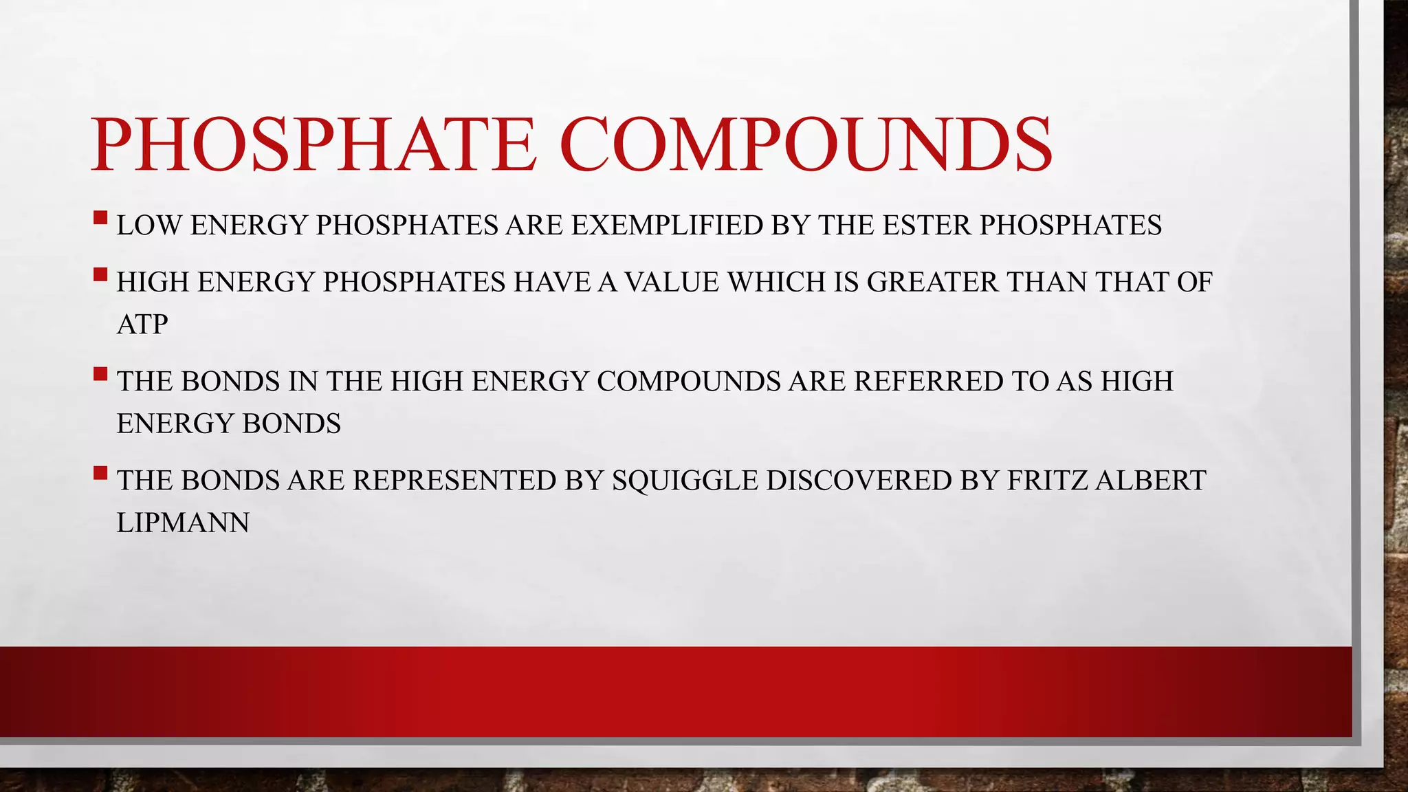 High energy phosphate compounds | PPTX