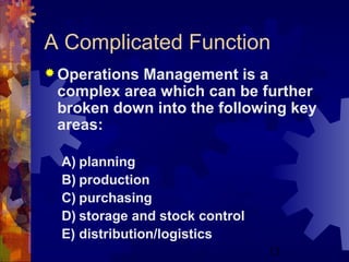 Higher Business Management - Operations | PPT