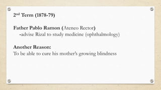 RIZALS LIFE During his College and education | PPT