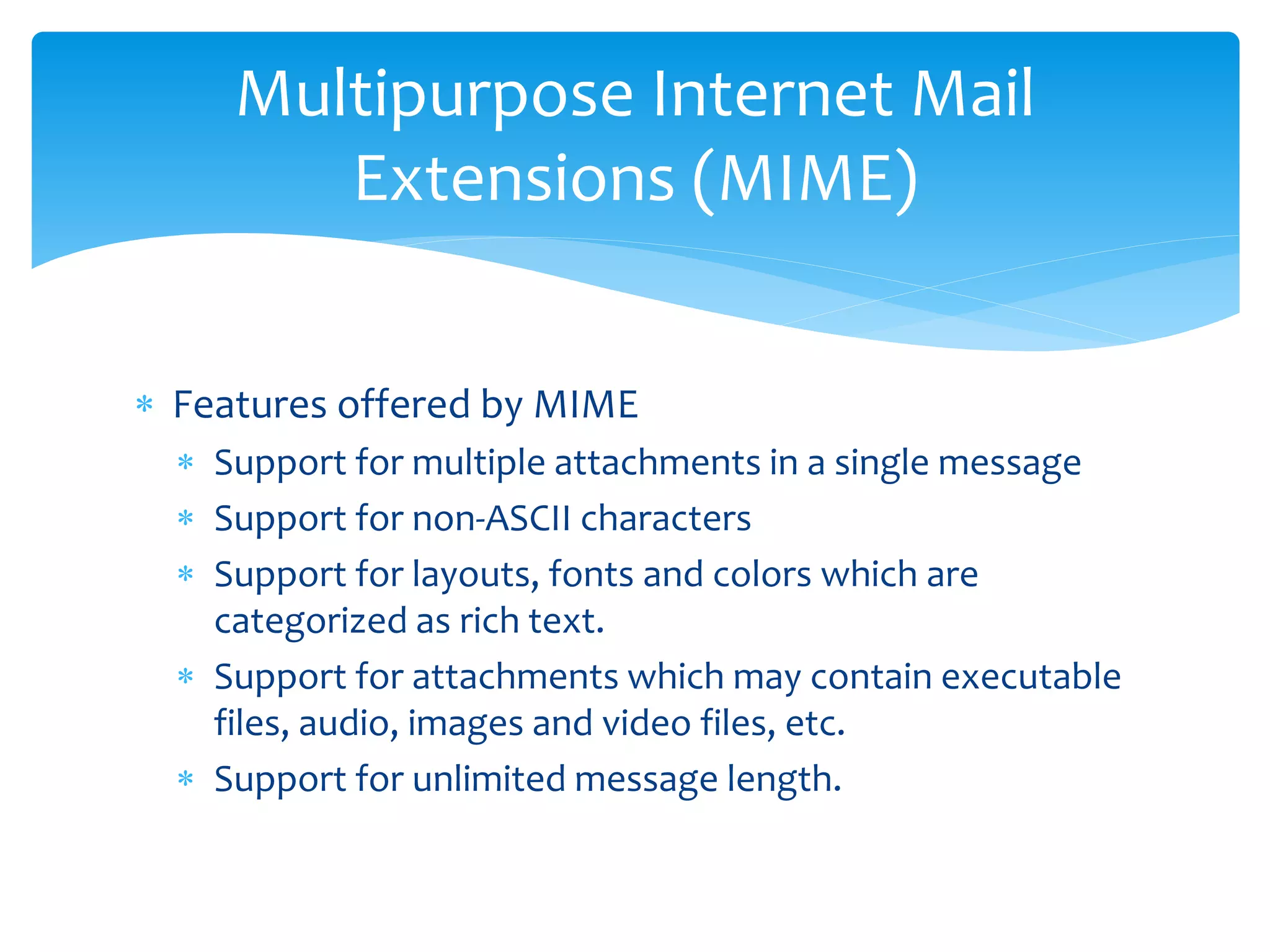 Higher level internet protocols (ppt) | PPTX | Email | Internet