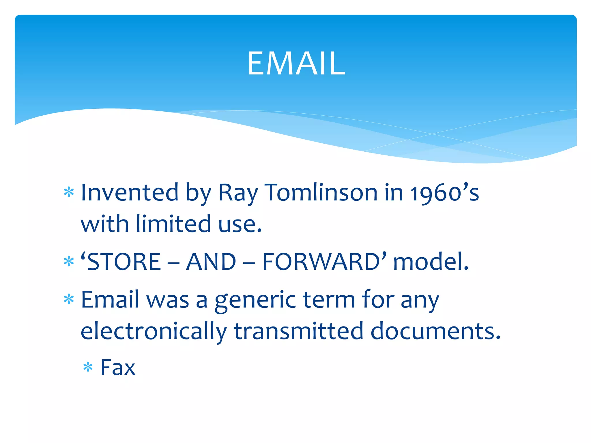 Higher level internet protocols (ppt) | PPTX | Email | Internet
