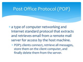 Higher level internet protocols (ppt) | PPTX | Email | Internet