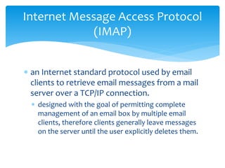 Higher level internet protocols (ppt) | PPTX | Email | Internet