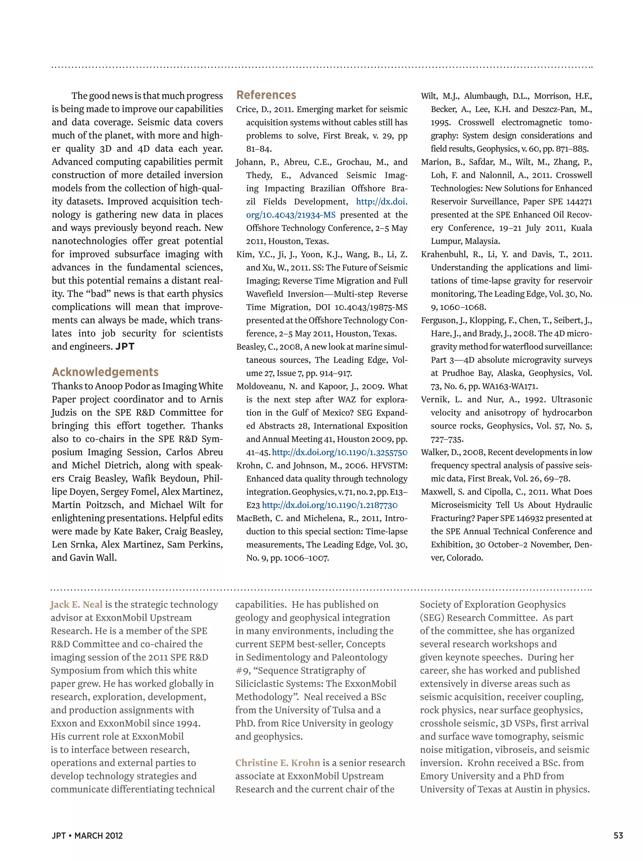 Higher resolution subsurface-imaging - jpt article | PDF | Geology | Science