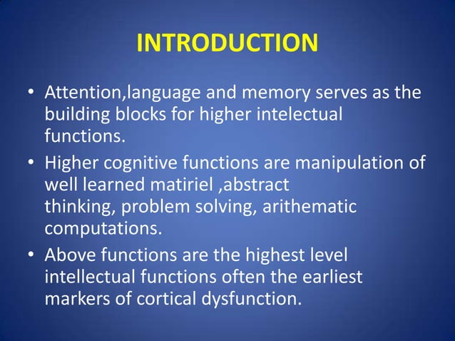 Higher cognitive __functions | PPTX