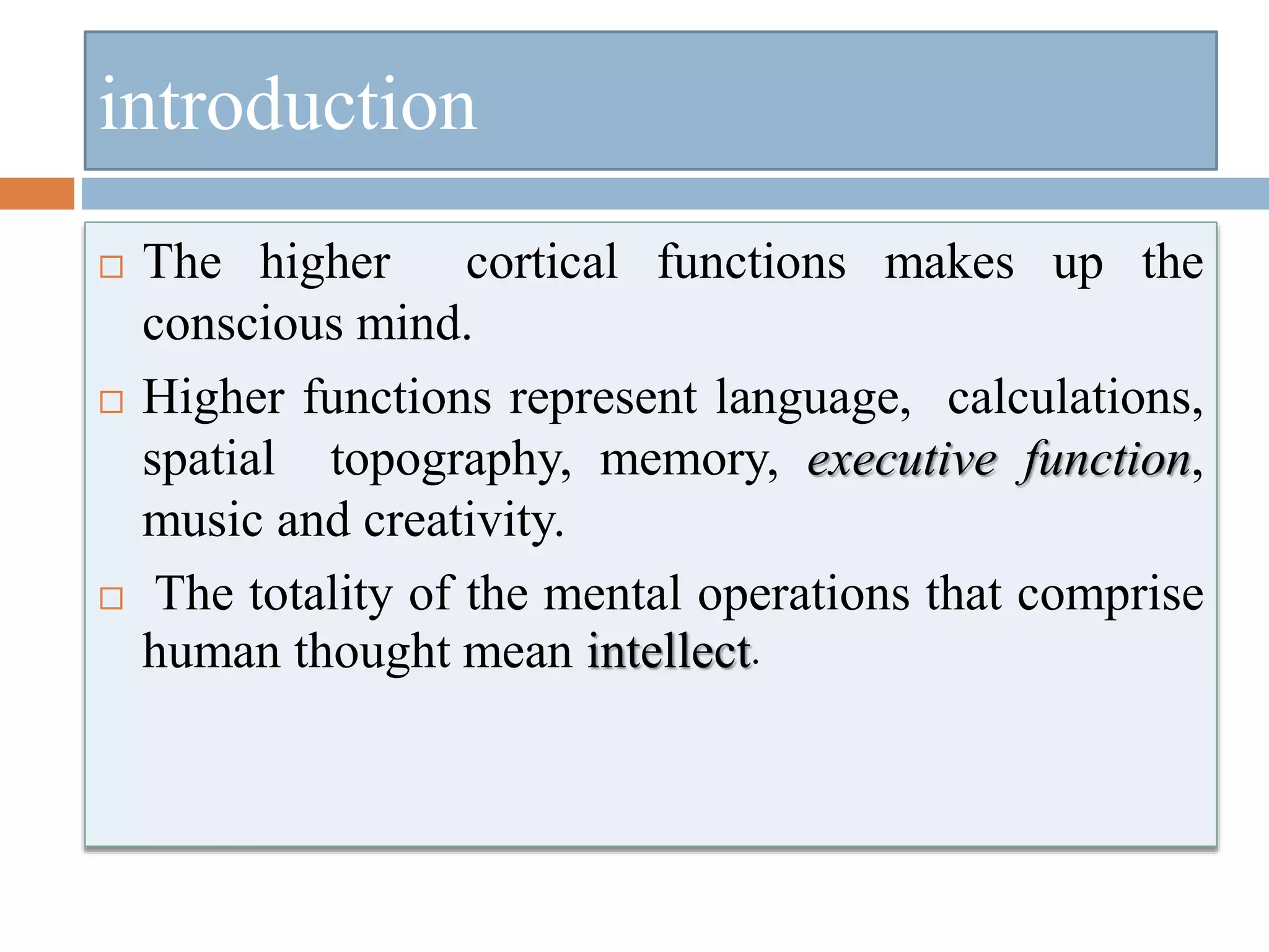 Higher cortical functions final | PPTX