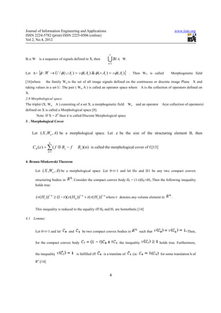 Higher dimensional image analysis using brunn minkowski theorem ...