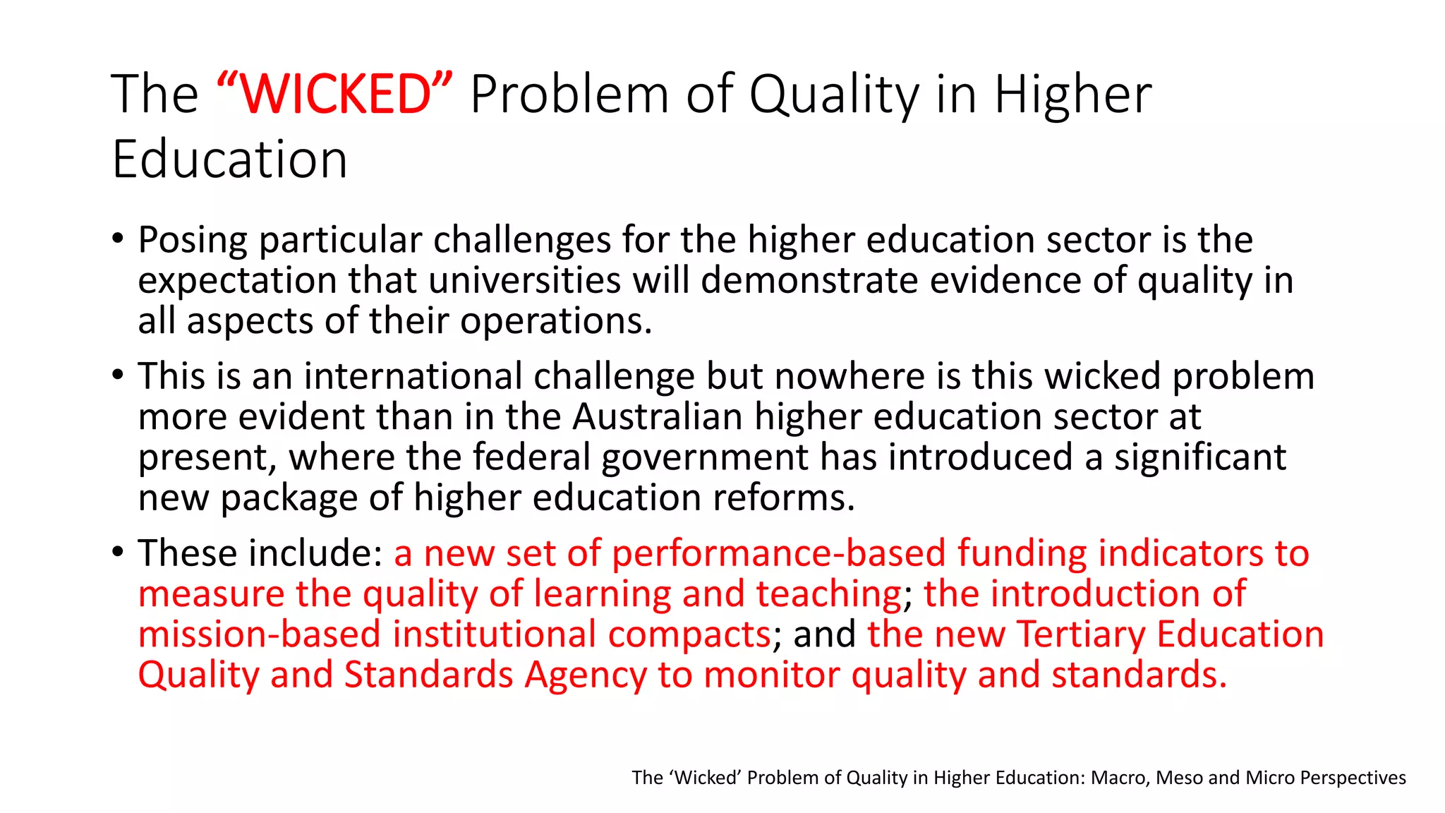 Higher education wicked problem | PPTX