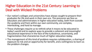 Higher education wicked problem | PPTX