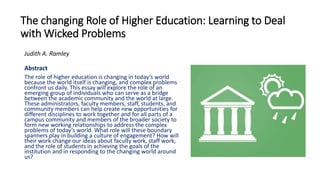 Higher education wicked problem | PPTX