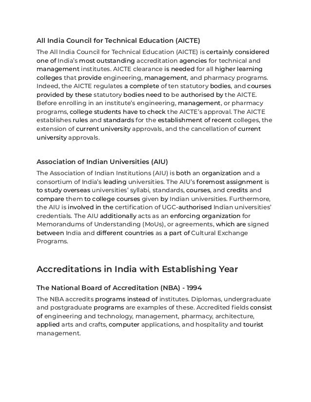 Higher education accreditation bodies, types of accreditation and its ...