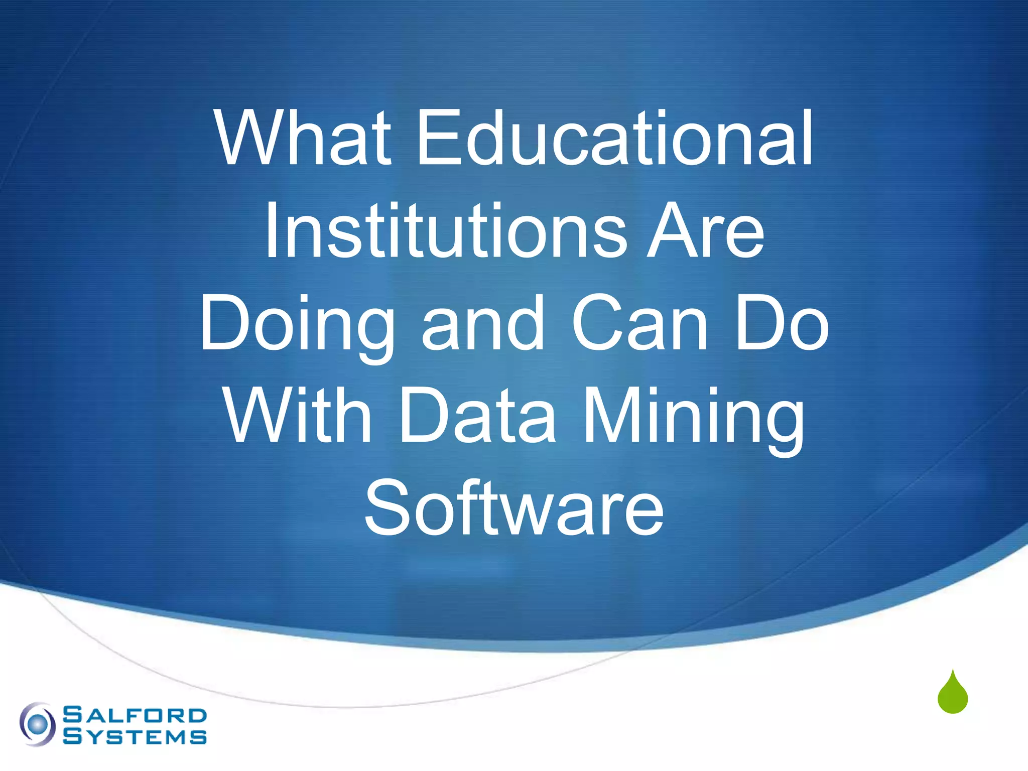 Data Mining for Higher Education | PPTX