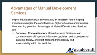 An Overview of Higher Education Manual Development Services | PPT