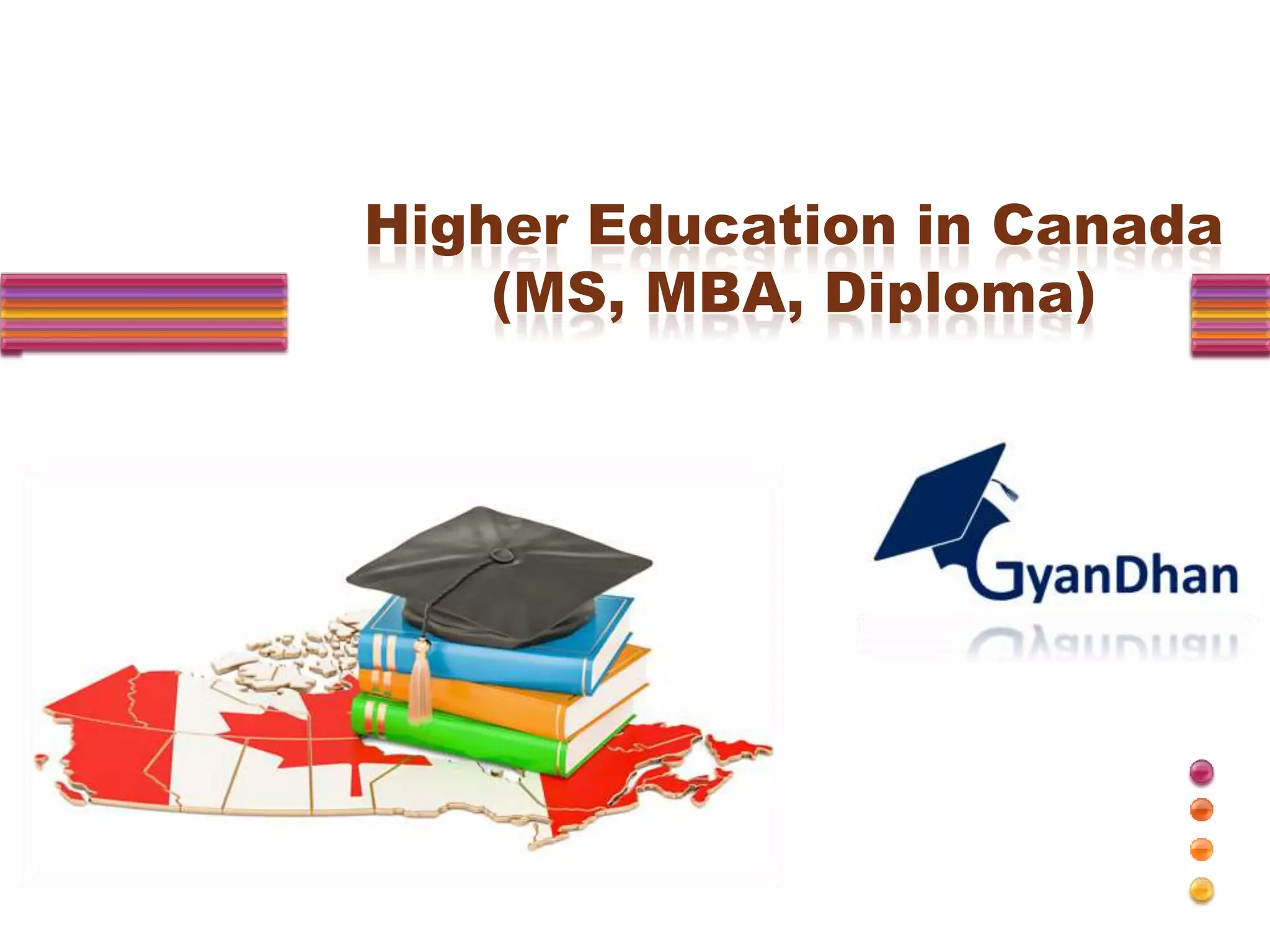 Higher Education in Canada - MS, MBA and Diploma | PPTX