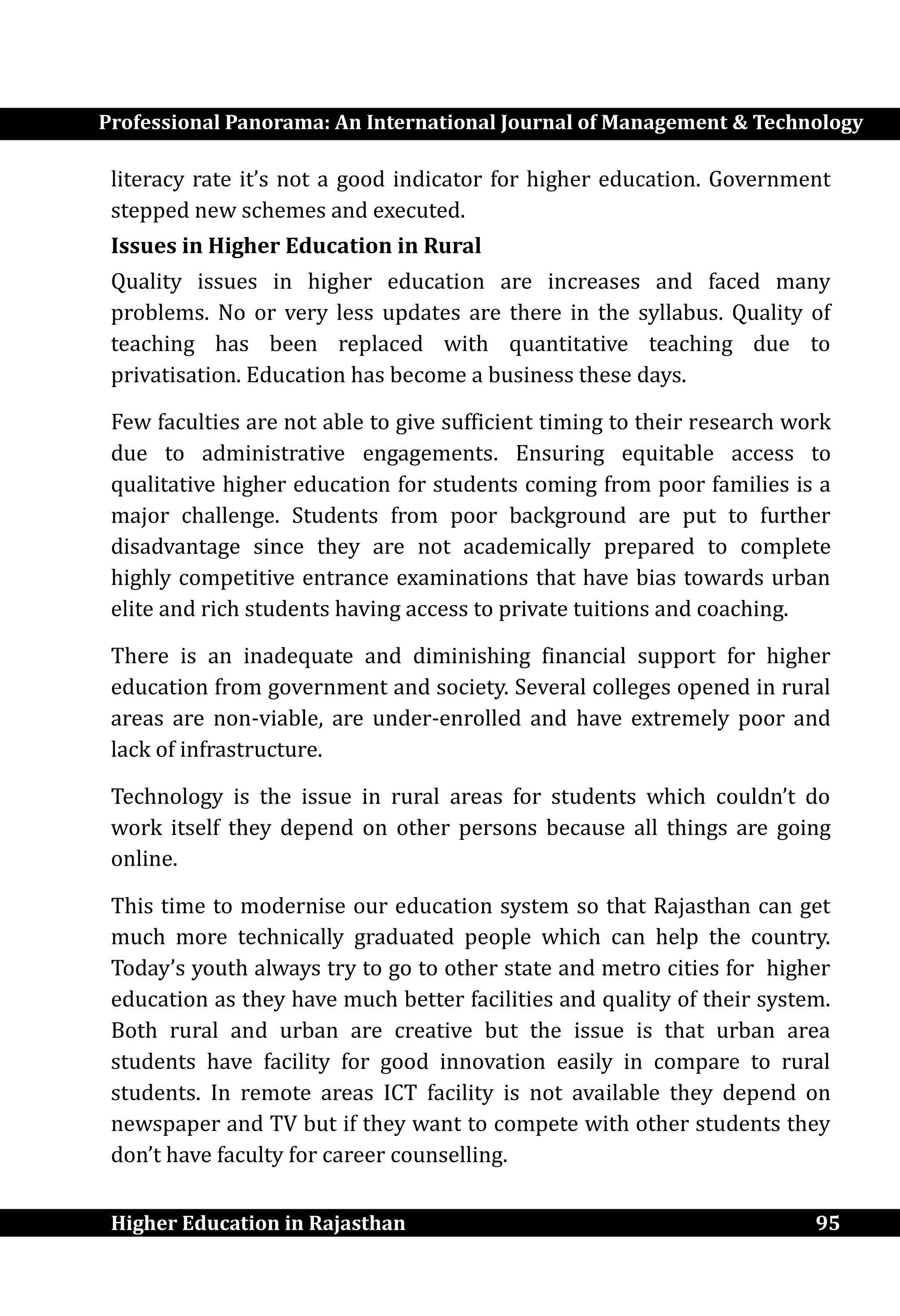 Higher education in rajasthan | PDF