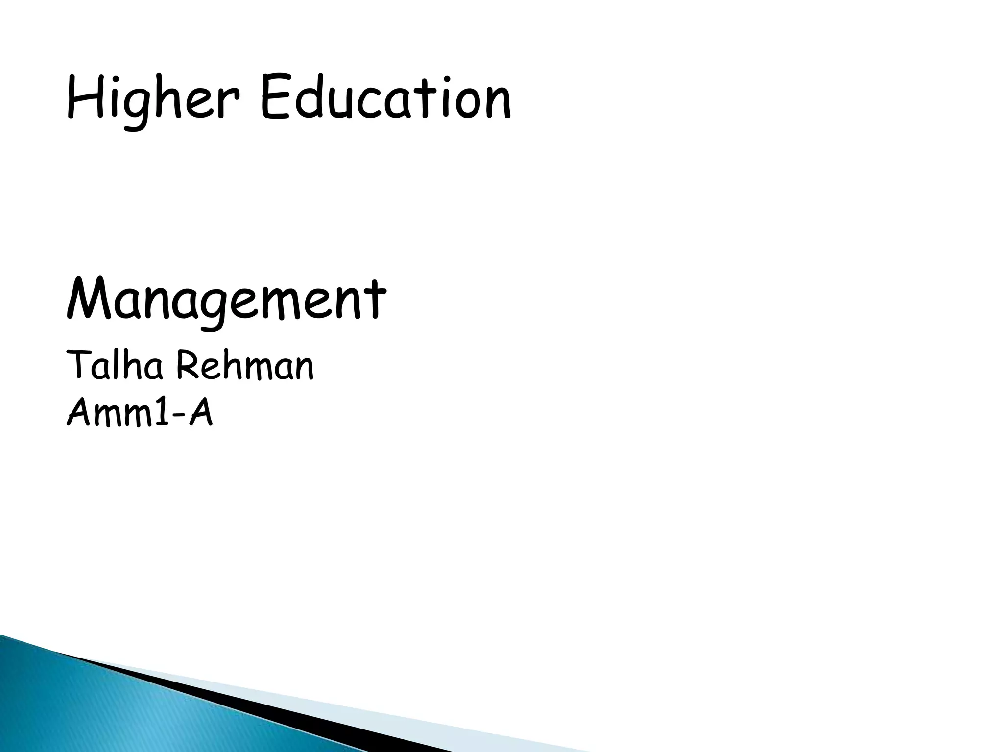 Higher education management | PPTX