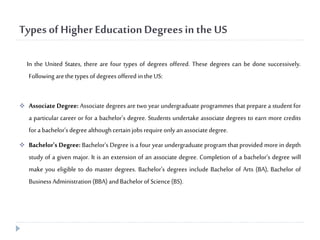 Higher Education Options for Indian Students in the United States | PPTX