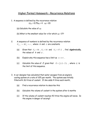 Higher formal homeworks unit 3 | PDF