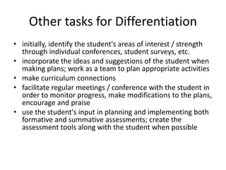 Differentiation for Higher Level Students | PPTX