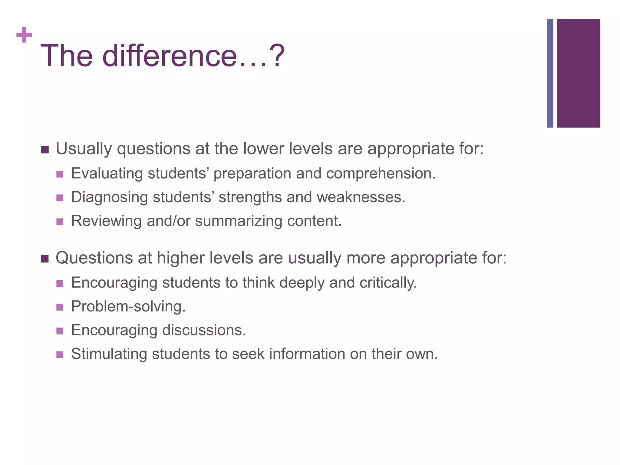 Higher Level Questioning | PPT