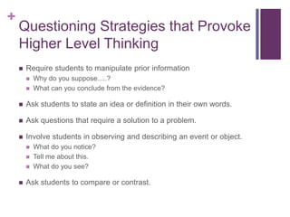 Higher Level Questioning | PPT