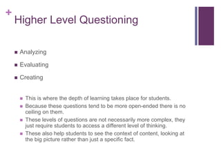 Higher Level Questioning | PPT