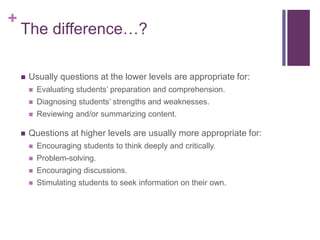 Higher Level Questioning | PPT