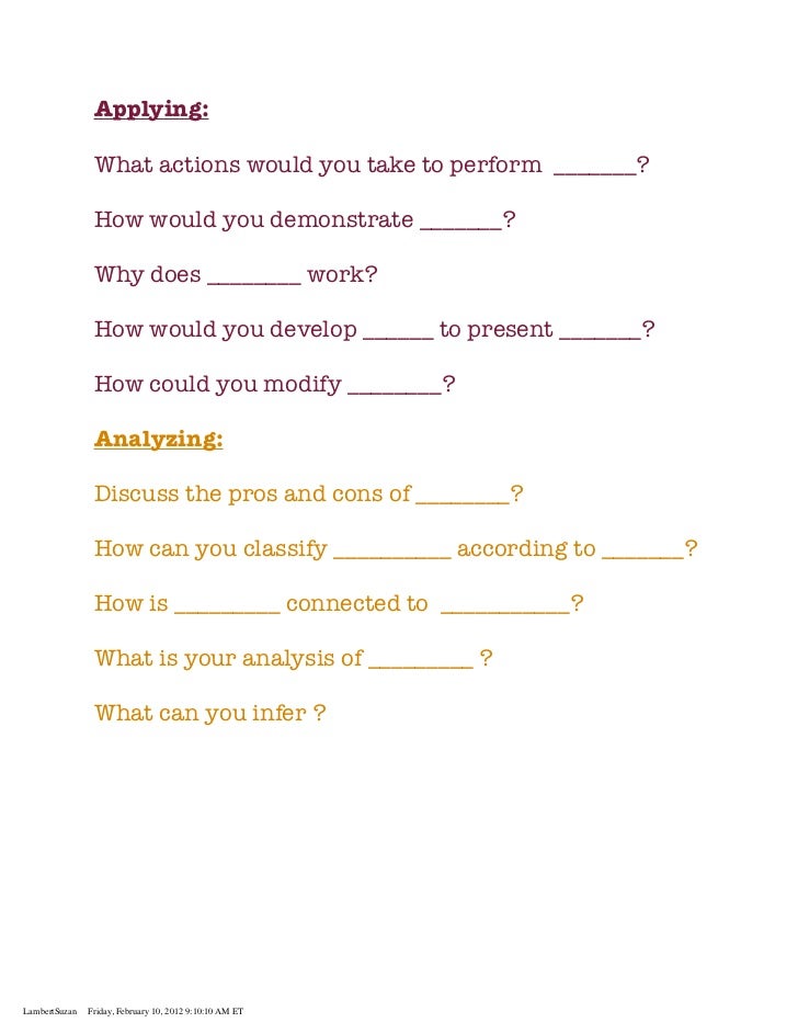 Higher Level Questions